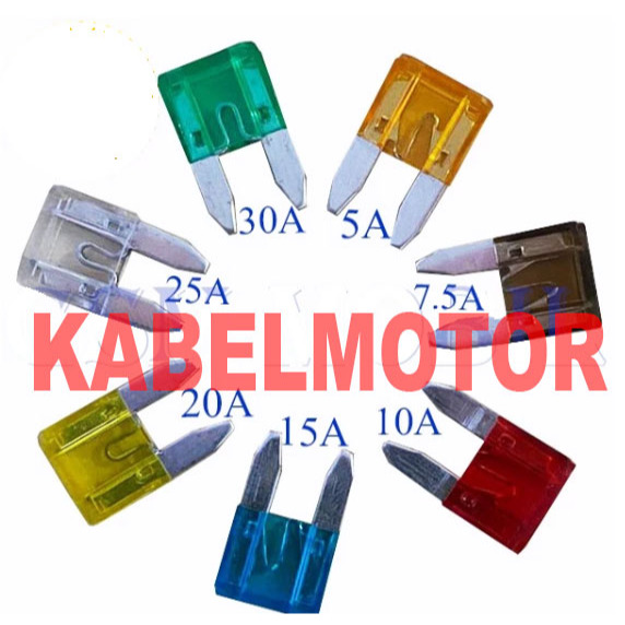 Jual PAKET 10 PCS SEKRING SEKERING SKRING MINI FUSE TANCAP KECIL MOTOR MOBIL 5A 7.5A 10A 15A 20A ...