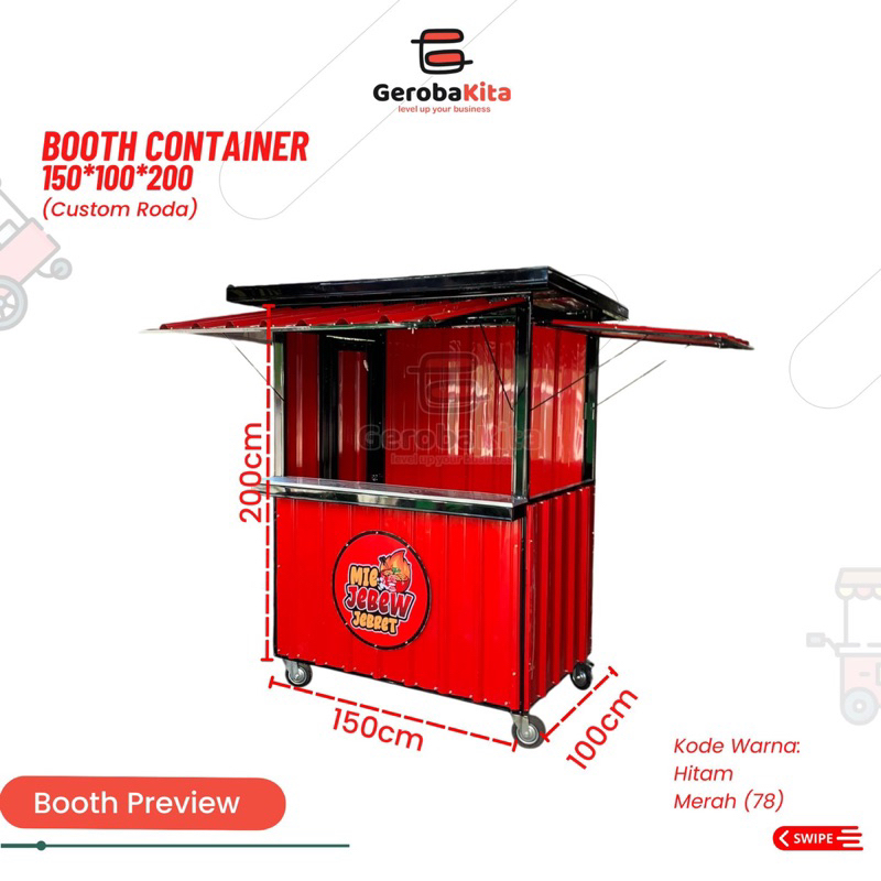 Jual Booth Container 150x100x200 Custom Roda | Shopee Indonesia