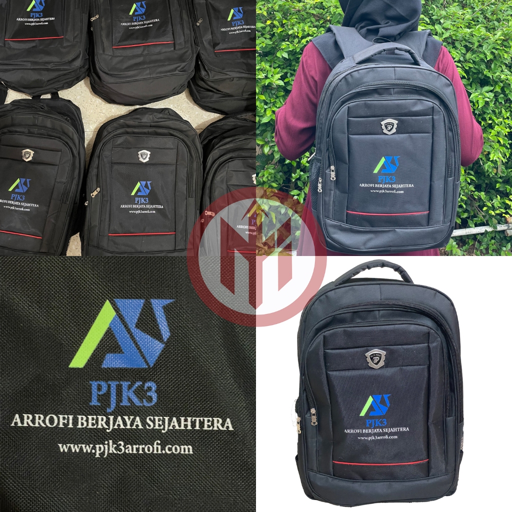 Jual Pusat Tas Ransel Custom Logo Nama Sablon Promosi Diklat PJK 3 ...