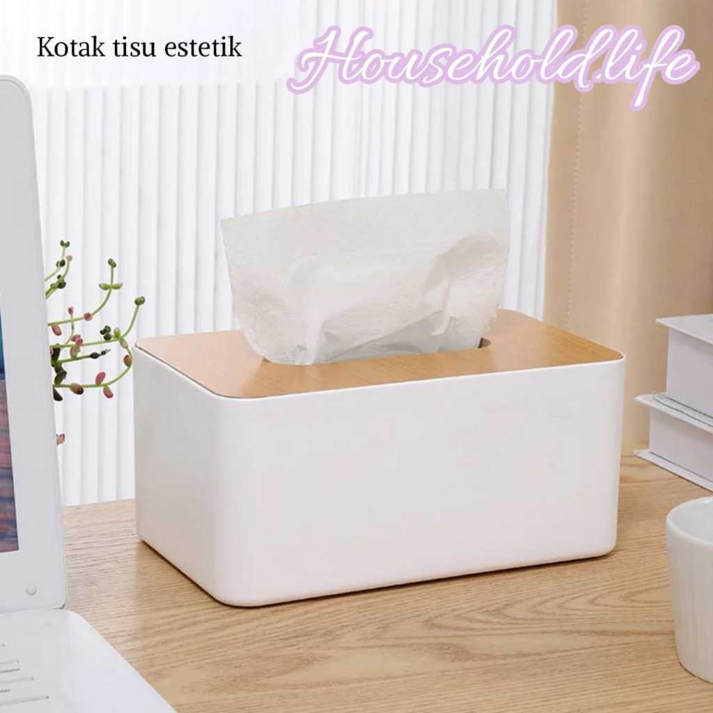 Jual Kotak Tisu Putih Kayu Tissue Box Estetik Tempat Tisu Multifungsi ...