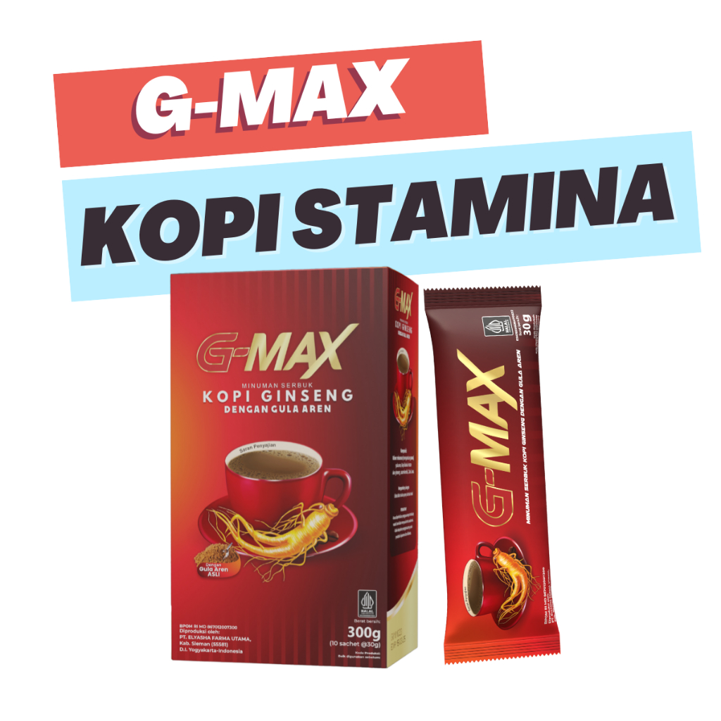 Jual G-MAX Kopi Stamina Pria Kuat Kopi Gingseng Gula Aren Kopi Gmax Original 100% Aman BPOM ...
