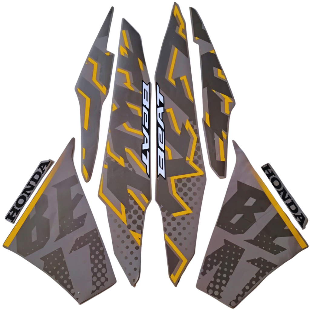 Jual Stiker Striping Beat Street 2024 Coklat Gold Hitam New List Body ...