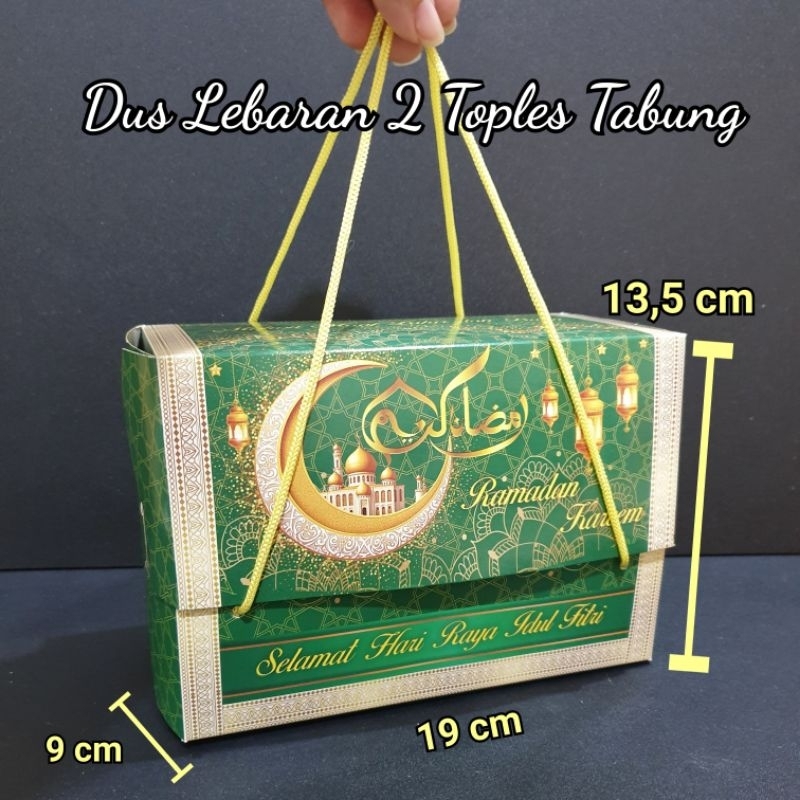 Jual Dus Lebaran 2 Toples Tabung tenteng 400ml 600ml Jar kue kering ...