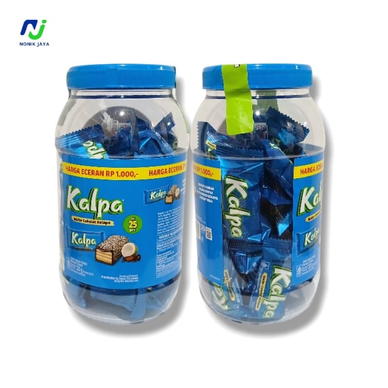 Jual Kalpa Wafer Cokelat Kelapa Toples Isi 25 Pcs@9g(WAFER BERSALUT ...