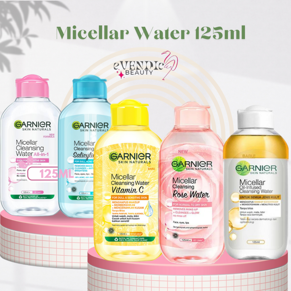 Jual READY Garnier Micellar Water 125ml | Vitamin C | Pink | Salicylic ...