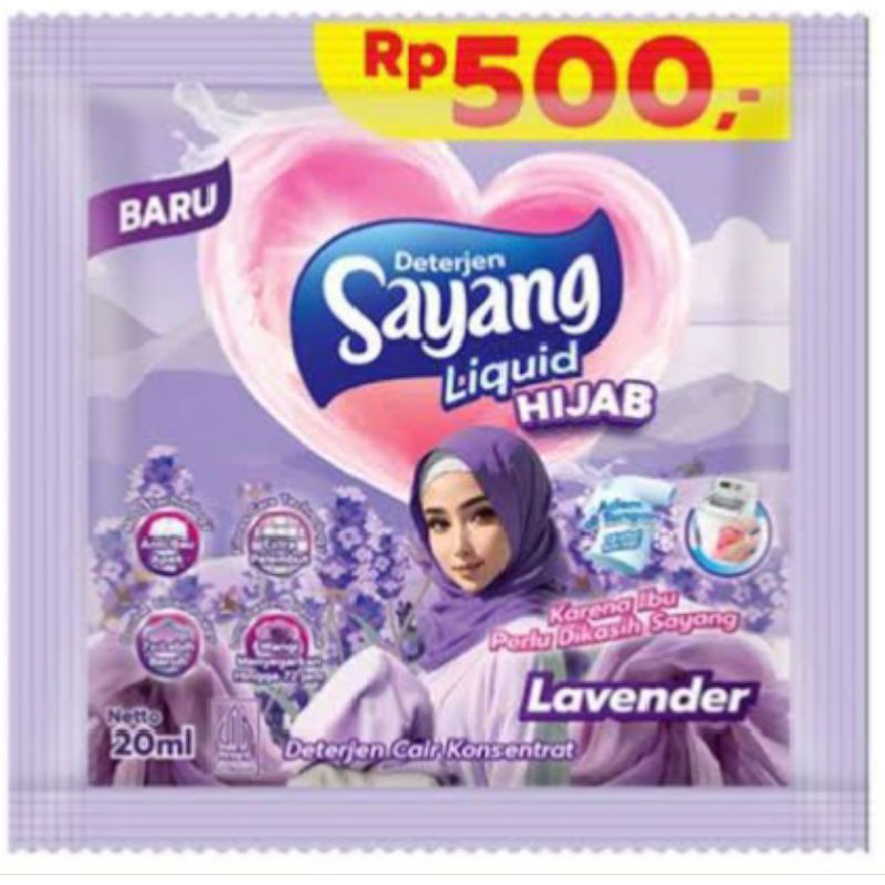 Jual Detergen Sayang Liquid 20ml Sachet (isi 24pcs) Lavender Hijab Free ...