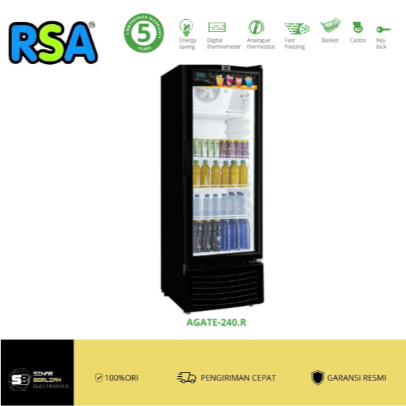 Jual Showcase RSA 4 RAK AGATE 240 Display Cooler kulkas Display ...