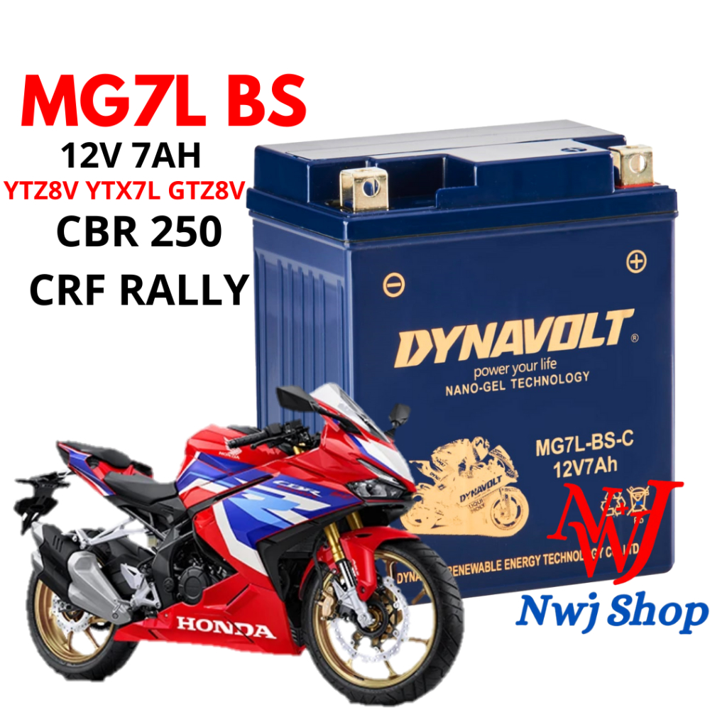 Jual AKI KERING DYNAVOLT CBR 250 R RR CRF 250 RALLY MG7L BS YTZ8V GTZ8V YTX7L MF | Shopee Indonesia