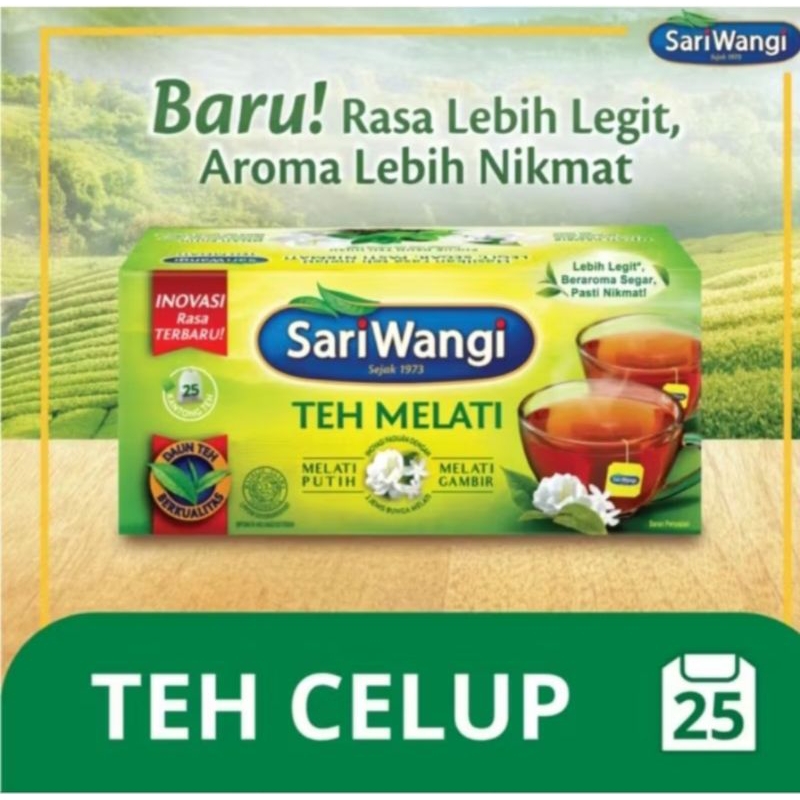 Jual Teh celup Sariwangi rasa melati isi 25 bagus termurahhh | Shopee ...