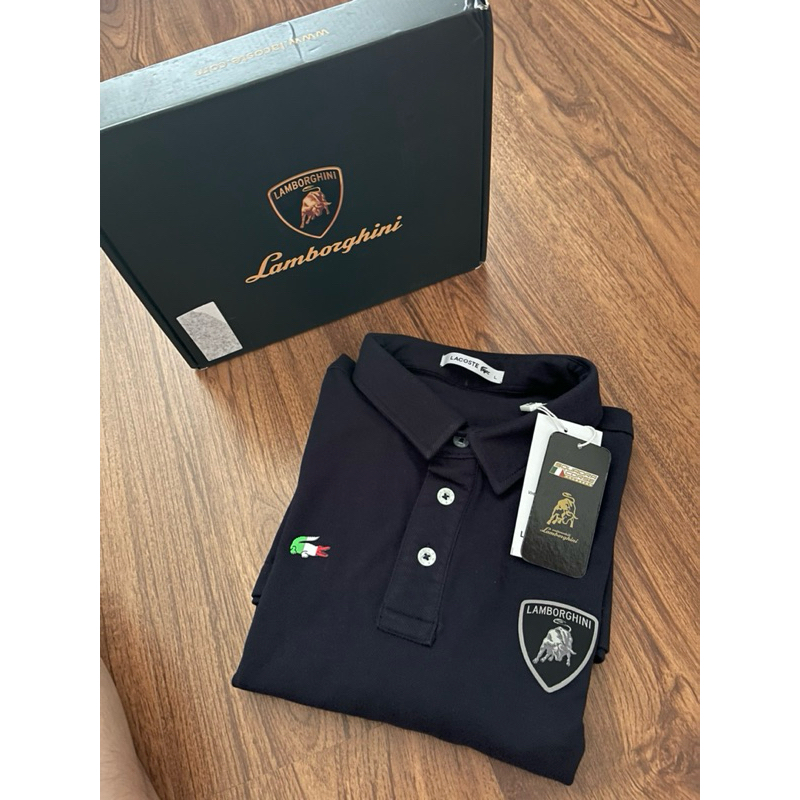 Jual Kaos Polo Lacoste x Lamborghini Dark Navy New | Shopee Indonesia