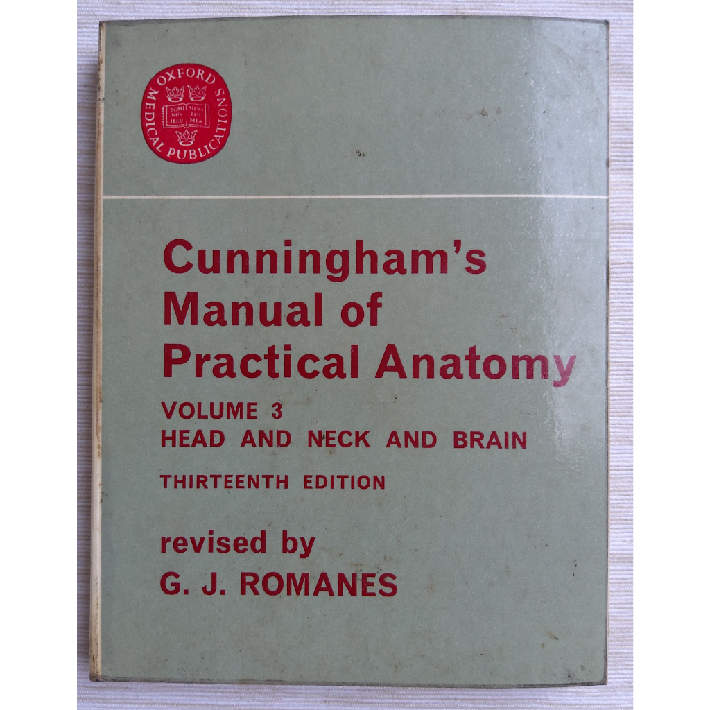 Jual VINTAGE 1967 - Cunningham's Manual of Practical Anatomy: Volume 3 ...