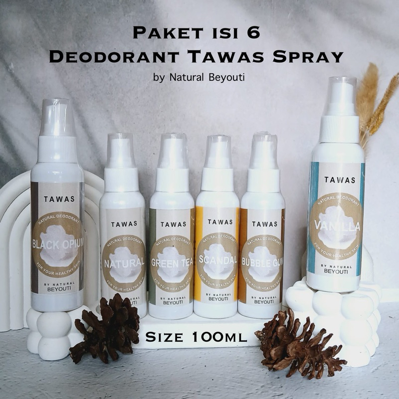 Jual PAKET ISI 6 Deodorant Tawas Spray 100ml Tawas Deodorant Spray ...