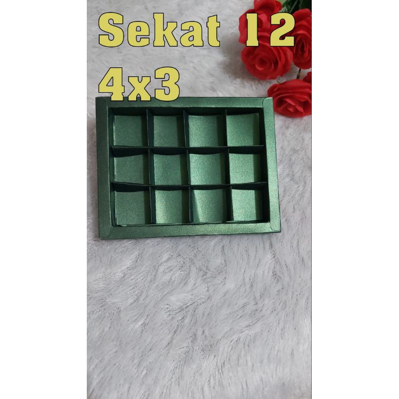 Jual Box Coklat Lembaran Sekat 12 (4x3 ) /box coklat praline/box nastar ...