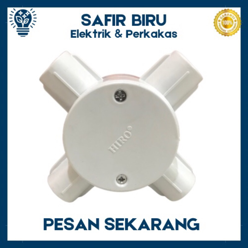 Jual Kotak Sambungan Listrik T Dus 4 Cabang PVC Model X Hiro Junction ...