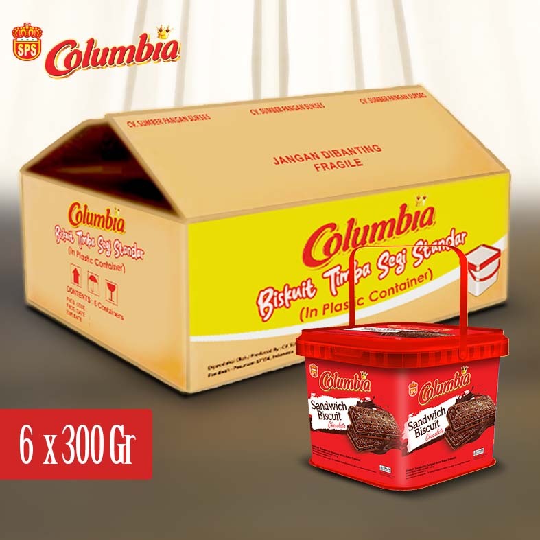 Jual Columbia Biskuit Timba Segi Sandwich Biscuits Chocolate (6 pcs x ...