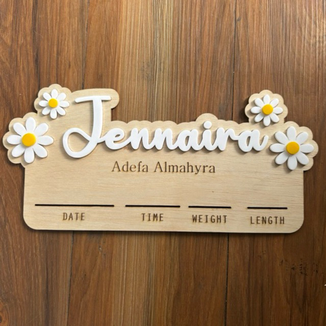 Jual BY DRAWDRAW | Natury Board Bold Font | Papan nama bayi sudah ...