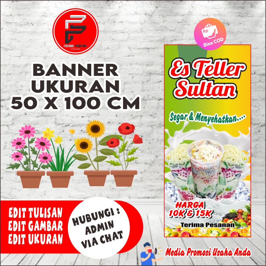 Jual BANNER / SPANDUK ES TELER SULTAN VIRAL 50 X 100 / Banner ES TELER ...