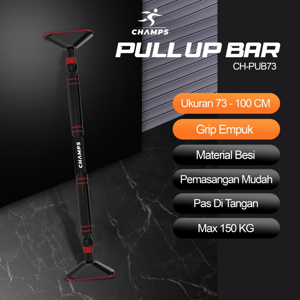 Jual CHAMPS Pull Up Bar 73-100 CM Atau Door Chinning Bar Pull Up Tiang ...