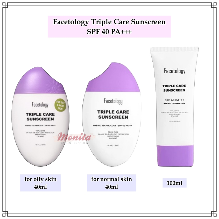 Jual Facetology Triple Care Sunscreen SPF 40 PA+++ | Shopee Indonesia