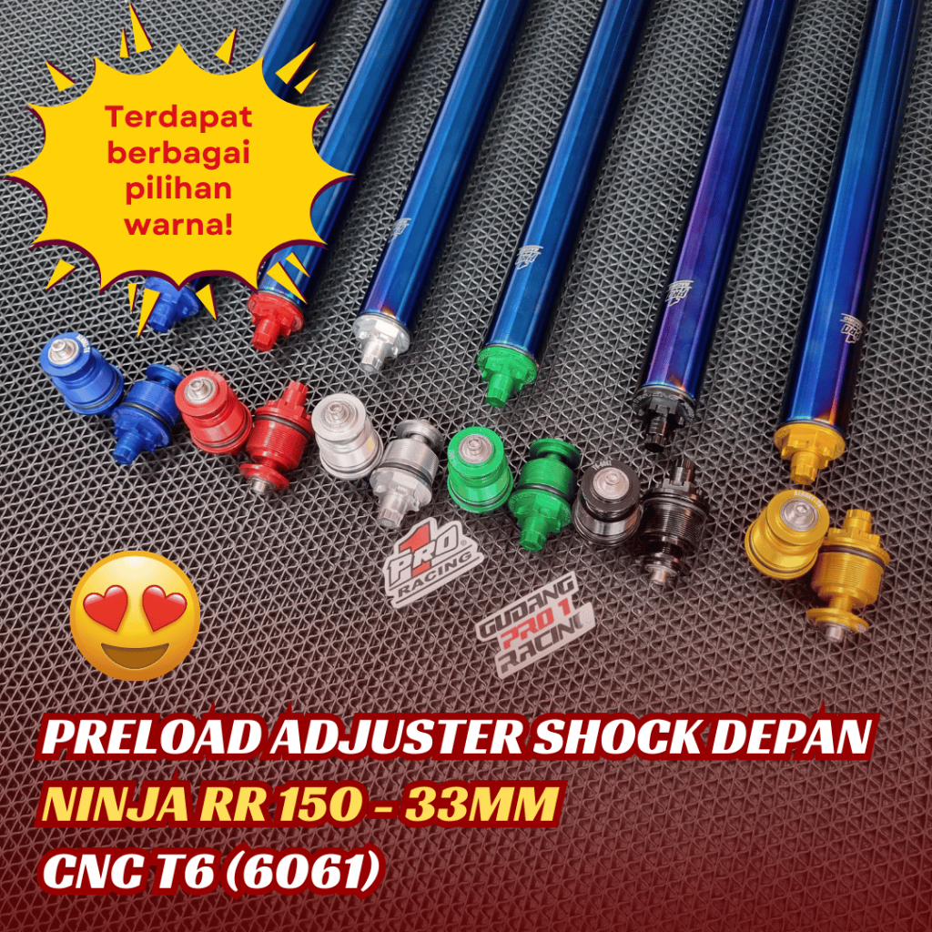 Jual PRELOAD ADJUSTER SHOCK DEPAN NINJA RR 150 CNC T 6061 ORIGINAL PRO1 ...