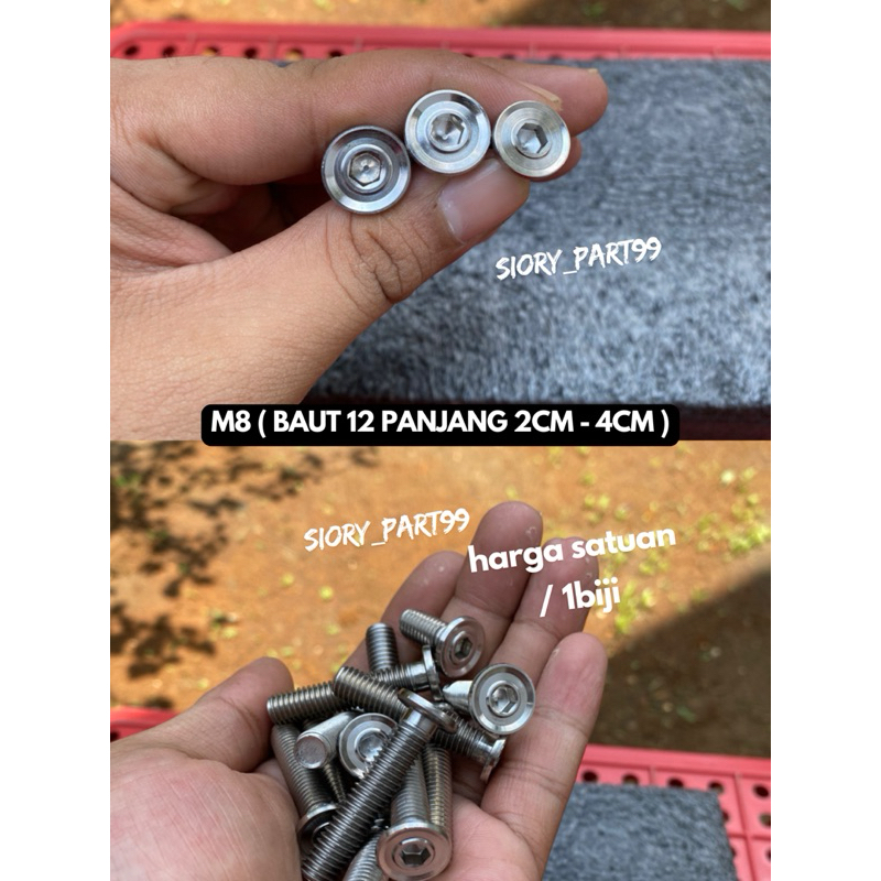 Jual Baut L stainless stenlis slim M8 ( drat 12 )1,5cm 2cm 2,5cm 3cm 3,5cm & 4cm bisa untuk baut ...