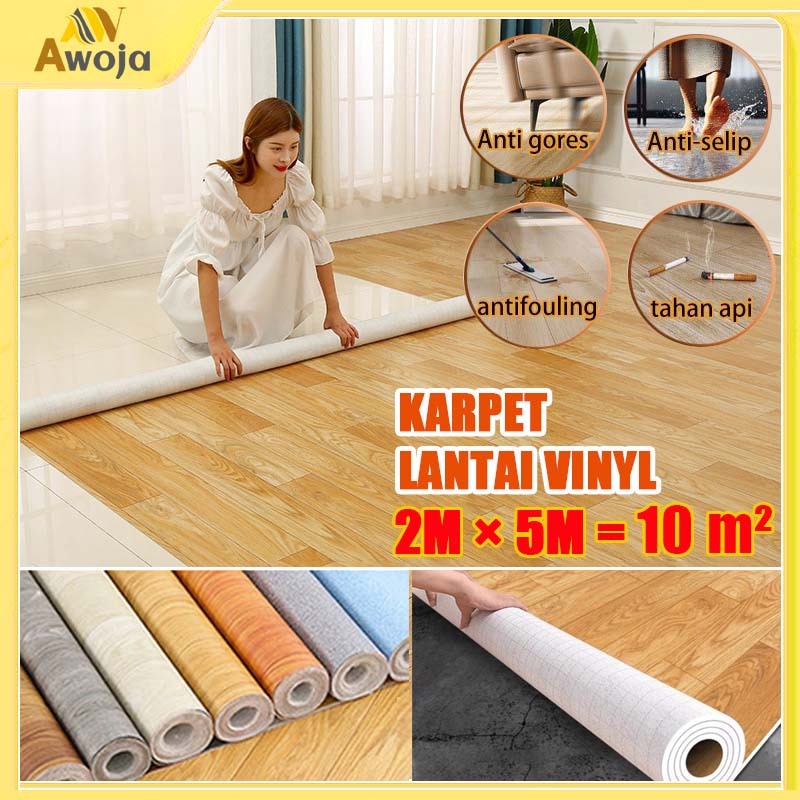 Jual Karpet Lantai Vinyl Roll 2M*5M 10M²/Roll Tebel 2mm Decorasi Lantai Gulungan Tebal Sticker ...