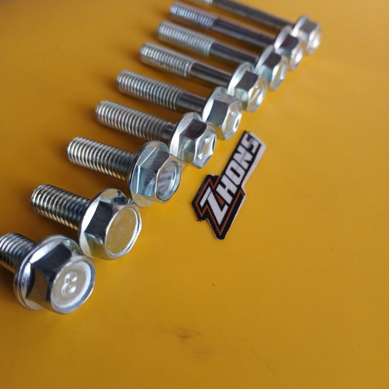 Jual BAUT FLANGE BOLT M8 KUNCI 12 GALVANIS PUTIH | Shopee Indonesia