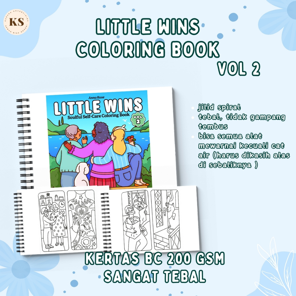 Jual LITTLE WINS VOL 2 Selfcare Coloring Book Cute Comfy For Adults And ...