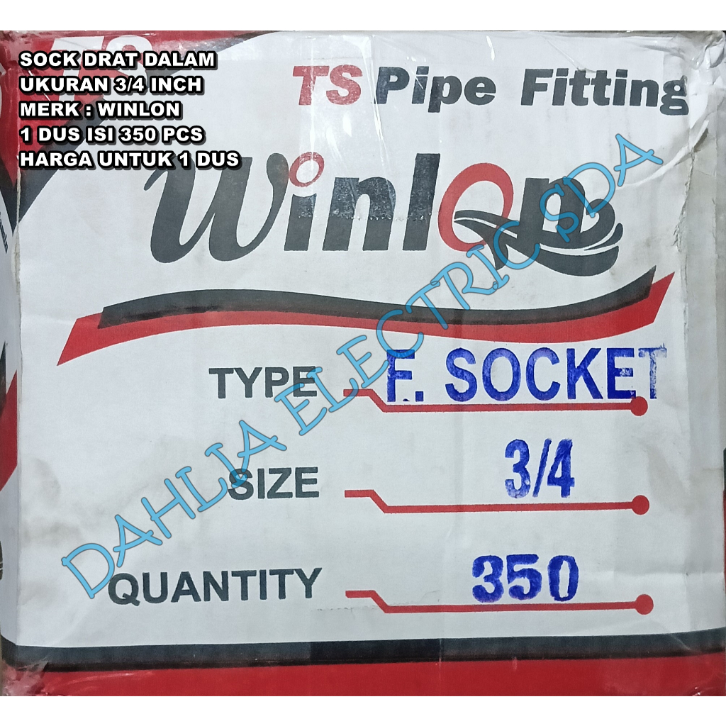 Jual SOCK DRAT DALAM PVC 3/4 INCH WINLON HARGA 1 DUS (350PCS) | Shopee ...