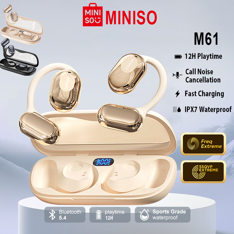 Jual BUFLOIK X MINISO M61 Bone Conduction Headset Bluetooth OWS TWS ...