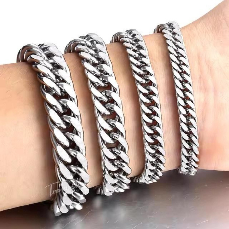 Jual GELANG TANGAN RANTAI 3-11 mm TITANIUM STAINLESS STEEL RANTAI PRIA ...