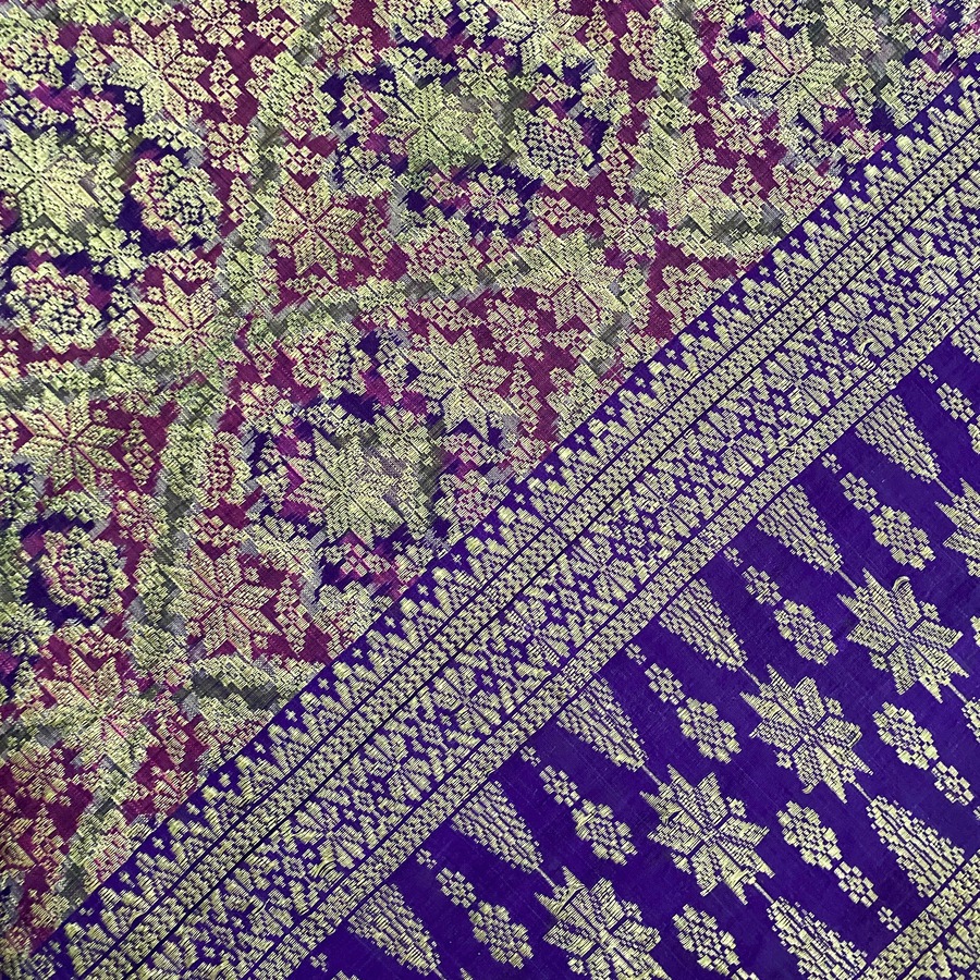 Jual Kain Tenun Songket Khas Palembang Asli Motif Lepus Bunga Limar Warna Ungu Magenta Hijau ...