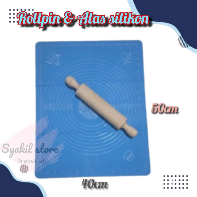 Jual 1 set Rolpin Kayu & Silmat Alas Adonan Silikon & Rolpin Kayu ...