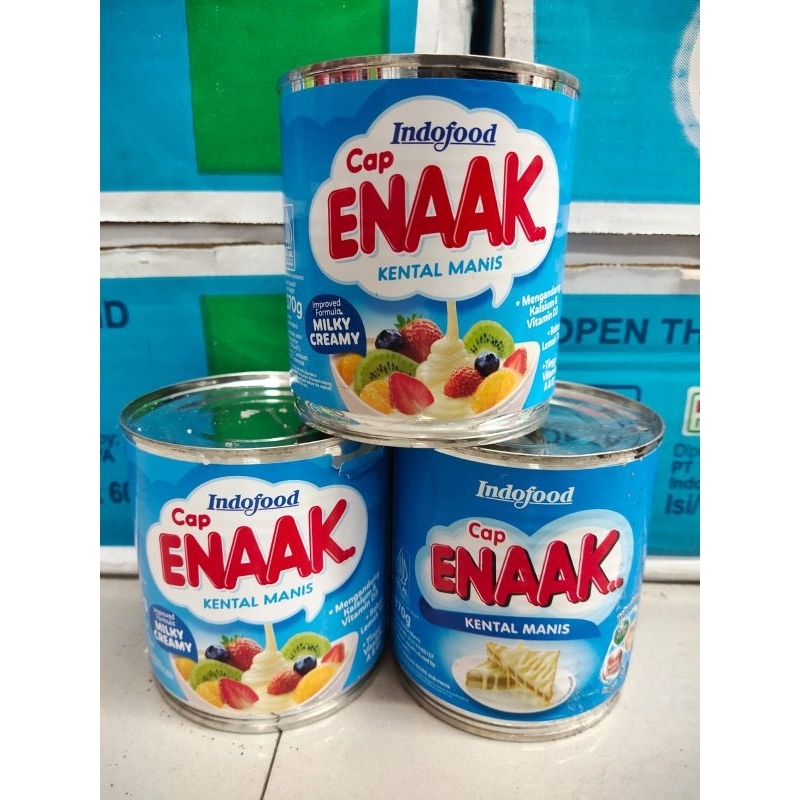 Jual cap Enaak krimer kental manis putih kaleng 370gr/545gr | Shopee ...