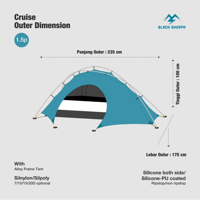 Jual BLACK SHERPA CRUISE 1.5P Tenda Ultralight Premium | Shopee Indonesia