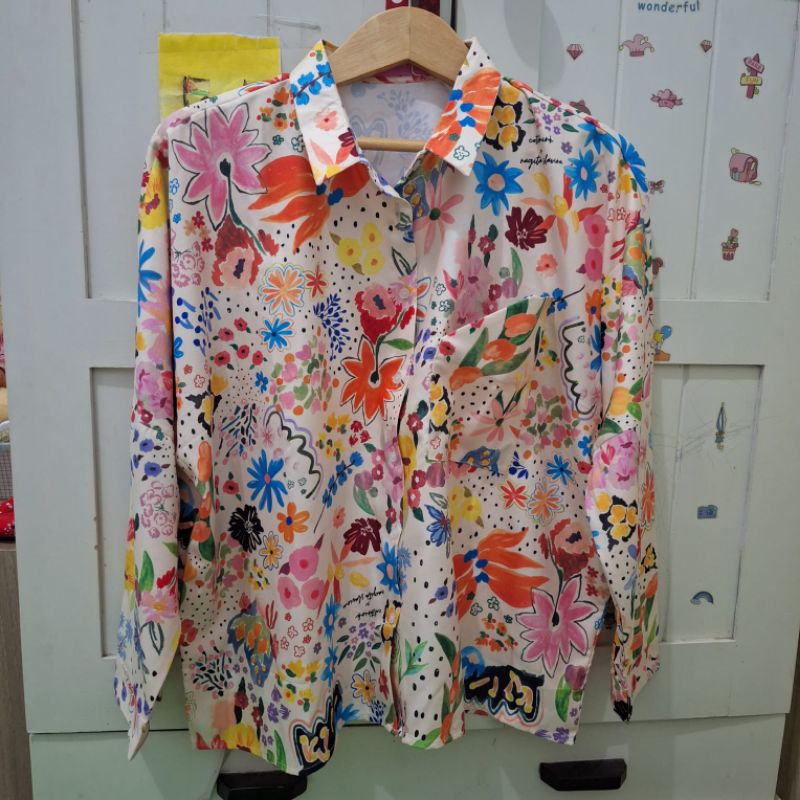 Jual (225k) cotton ink x nagita slavina nasl kemeja devon preloved no ...