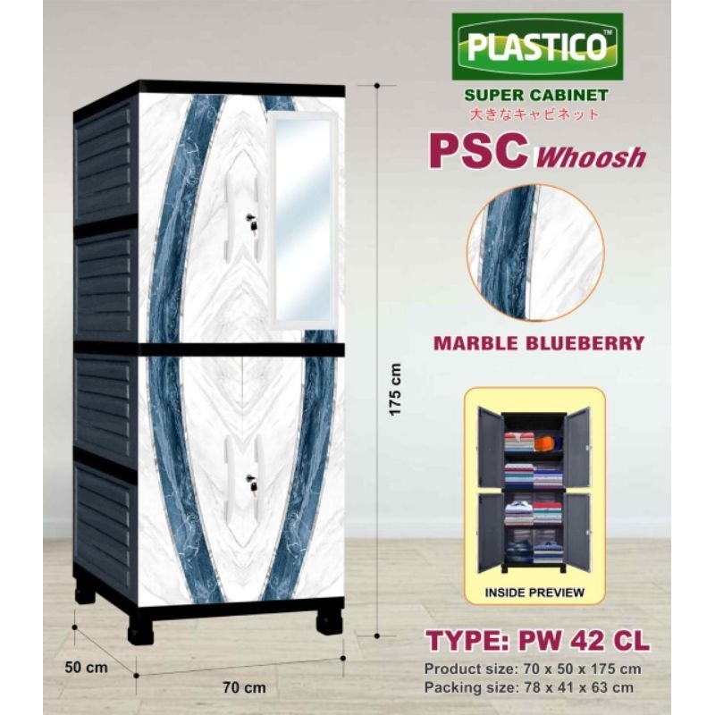 Jual Lemari rak baju plastik rotan sintetis CRS-5.2C.4MU.1DK plastico ...