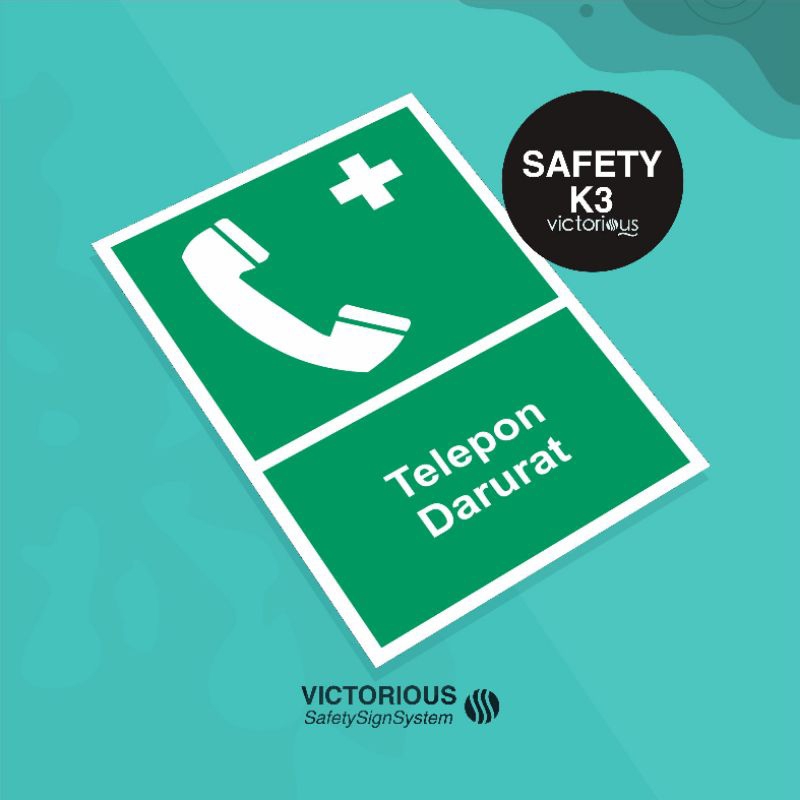 Jual Sticker Safety K3 Telephone Darurat | Sticker Vinyl Tahan Air ...