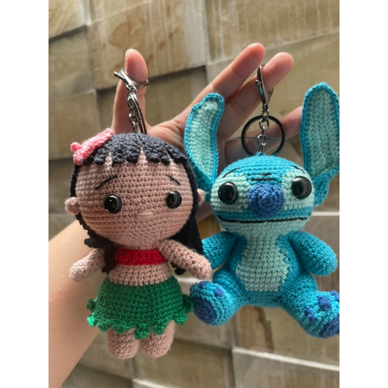Jual Lilo and Stitch Crochet Bagcharm | Bagcharm Rajut | Shopee Indonesia