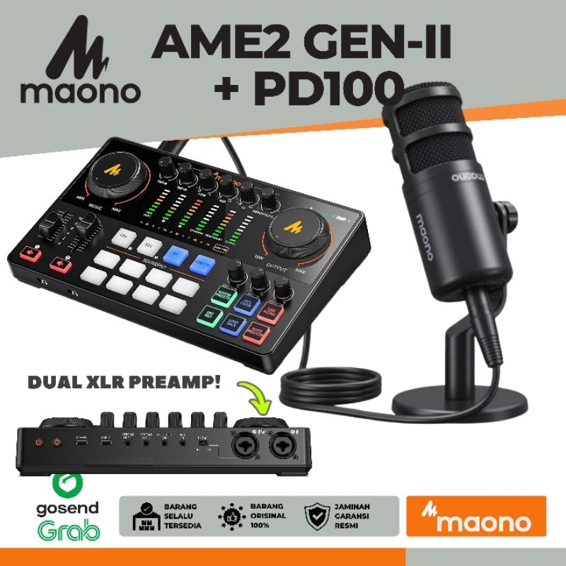 Jual Paket MAONO AME2 GEN2 + PD100, E2 GEN II Podcast Streaming Gaming 1 Mic | Shopee Indonesia