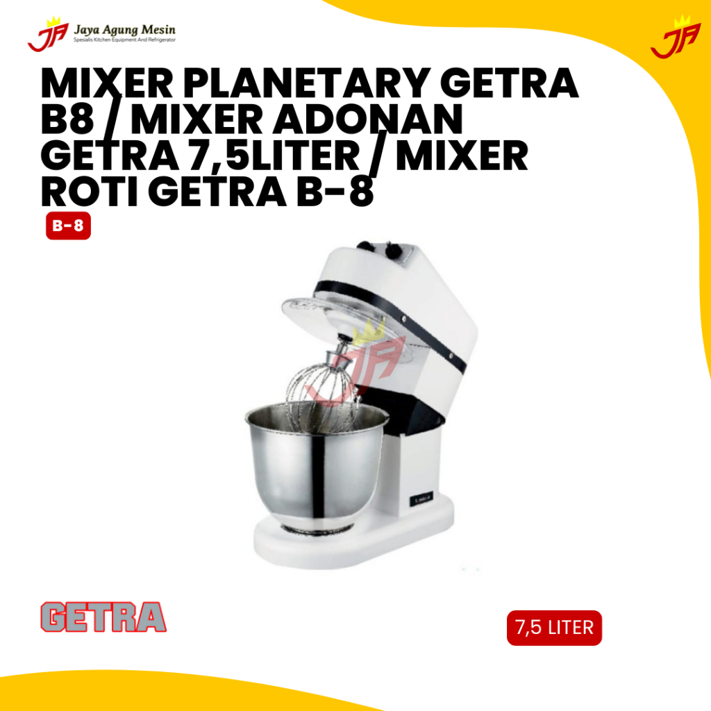 Jual GETRA Mixer Planetary Getra B8 / Mixer Adonan Getra 7,5liter ...