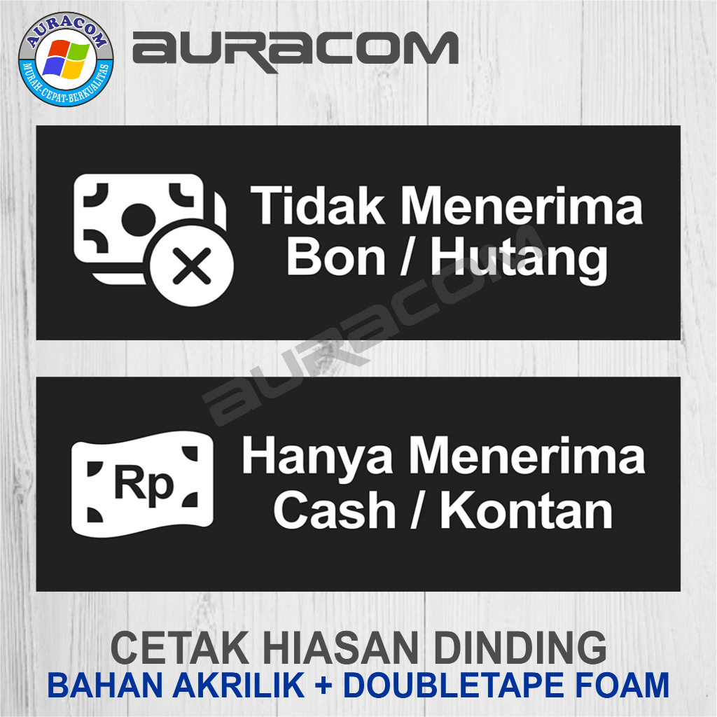 Jual Stiker Dilarang Hutang, Stiker Tidak Menerima Bon, Akrilik Stiker ...
