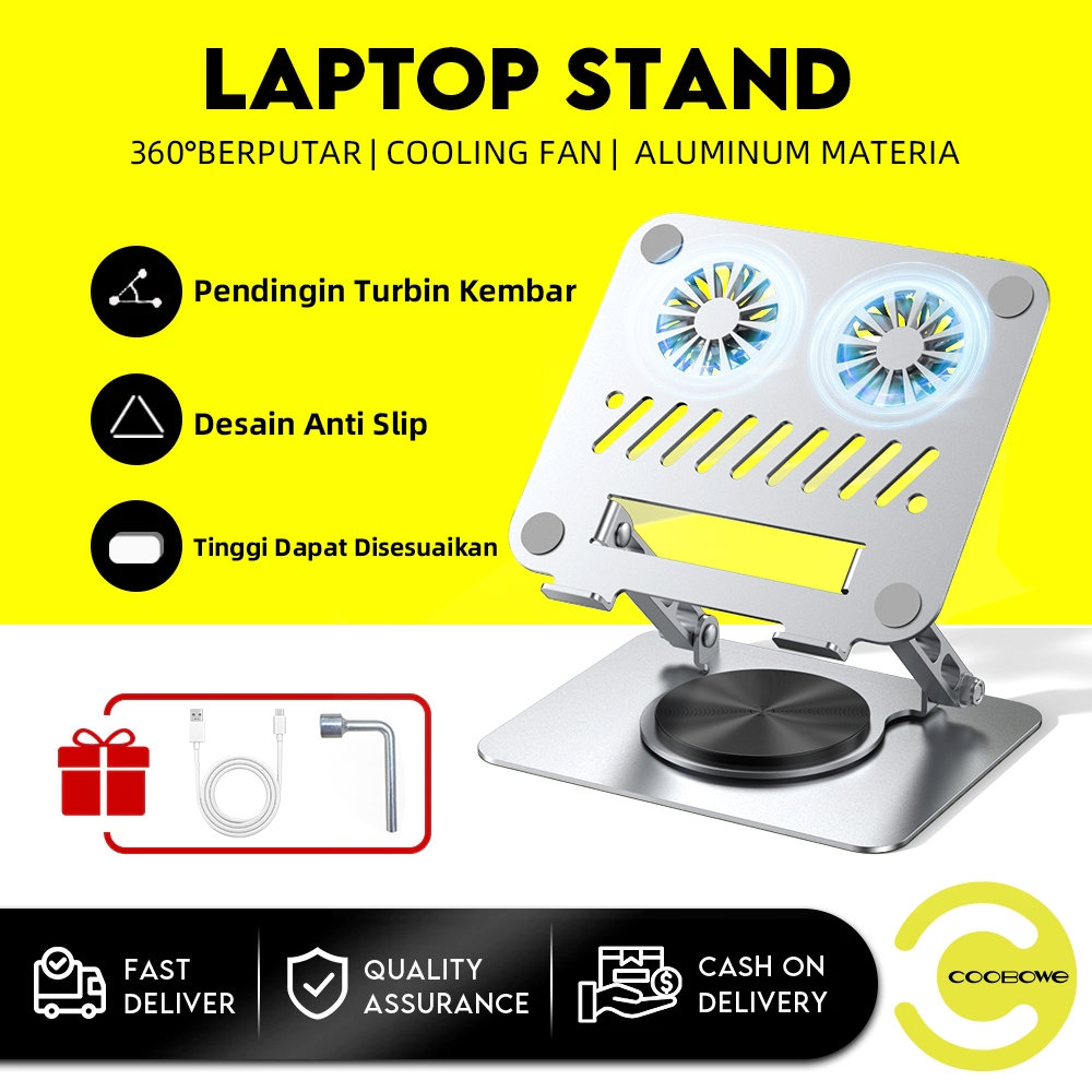 Jual COOBOWE Stand Holder laptop stand aluminium 360° Rotatable ...