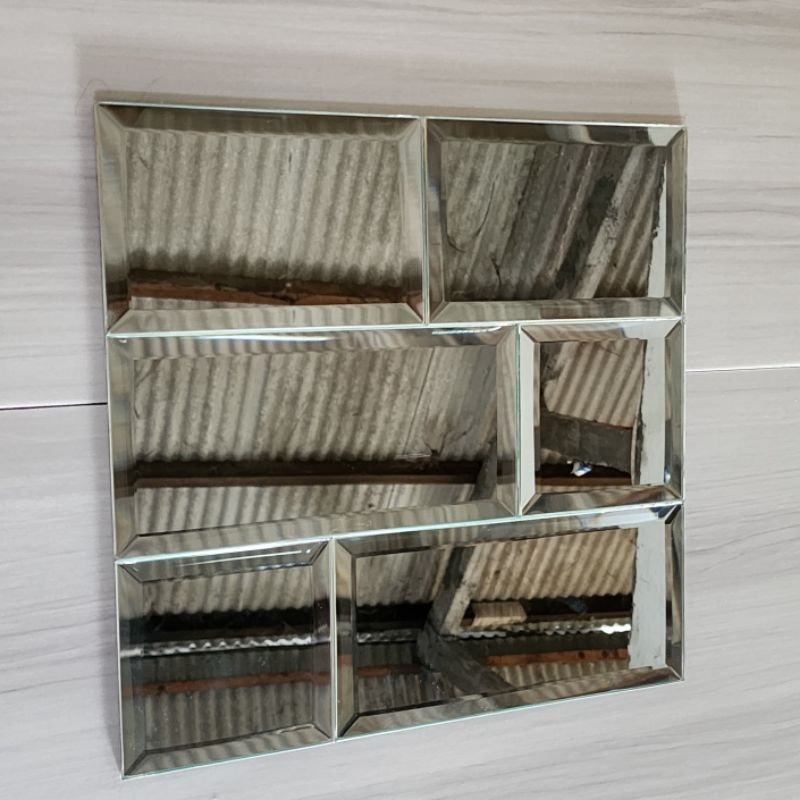 Jual Cermin Bevel Mozaik Motif Bata 30cm x 30cm Cermin Mozaik Bata Kaca ...