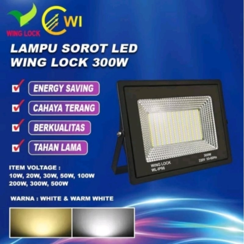 Jual Wing Lock Lampu Sorot LED 300 Watt Putih / Kuning lampu tembak ...