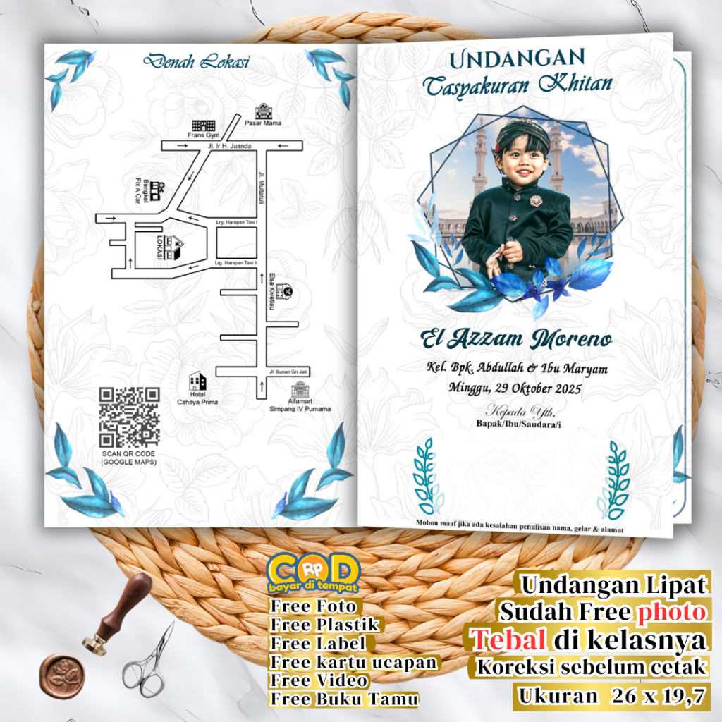 Jual undangan sunatan khitanan harga murah unik proses cepat dsgn mewah ...