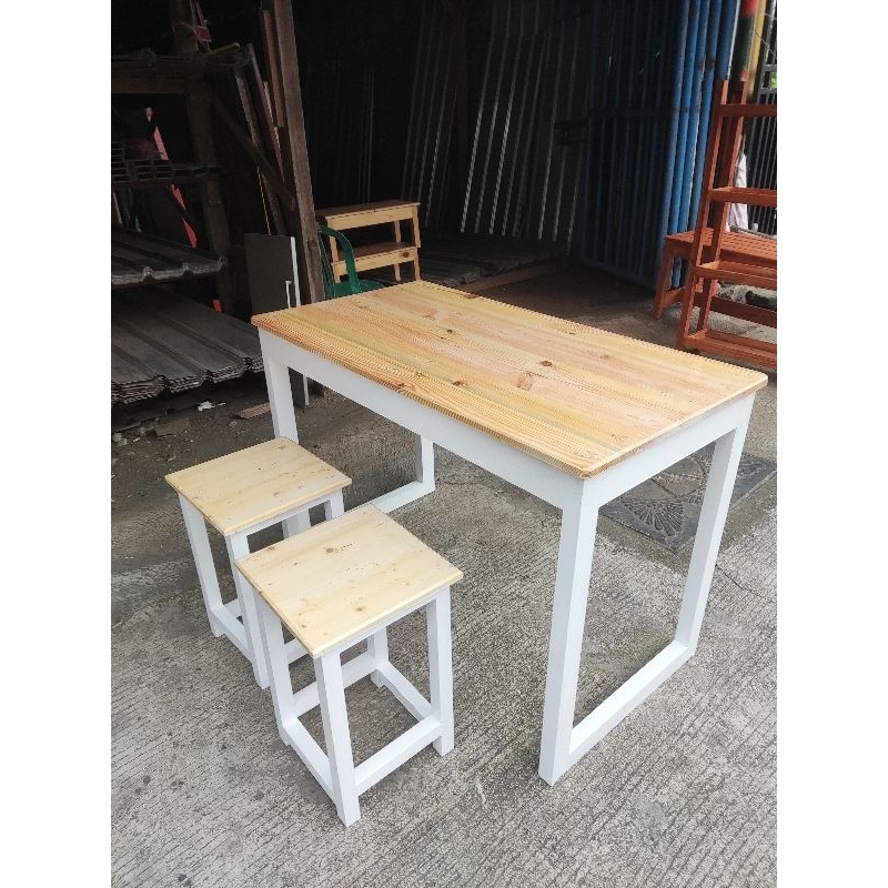 Jual meja makan set 2 kursi , meja cafe , meja resto , meja kayu jati belanda | Shopee Indonesia