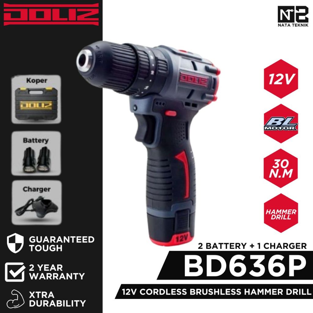 Jual DOLIZ BD636P Mesin Bor Tembok Baterai 12V Brushless - Cordless ...