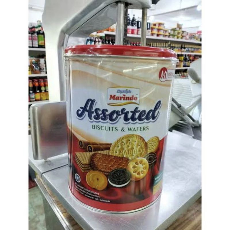 Jual Marindo Assorted Biscuits Aneka Macam Rasa Kaleng Bulat 550gr [ 1 ...