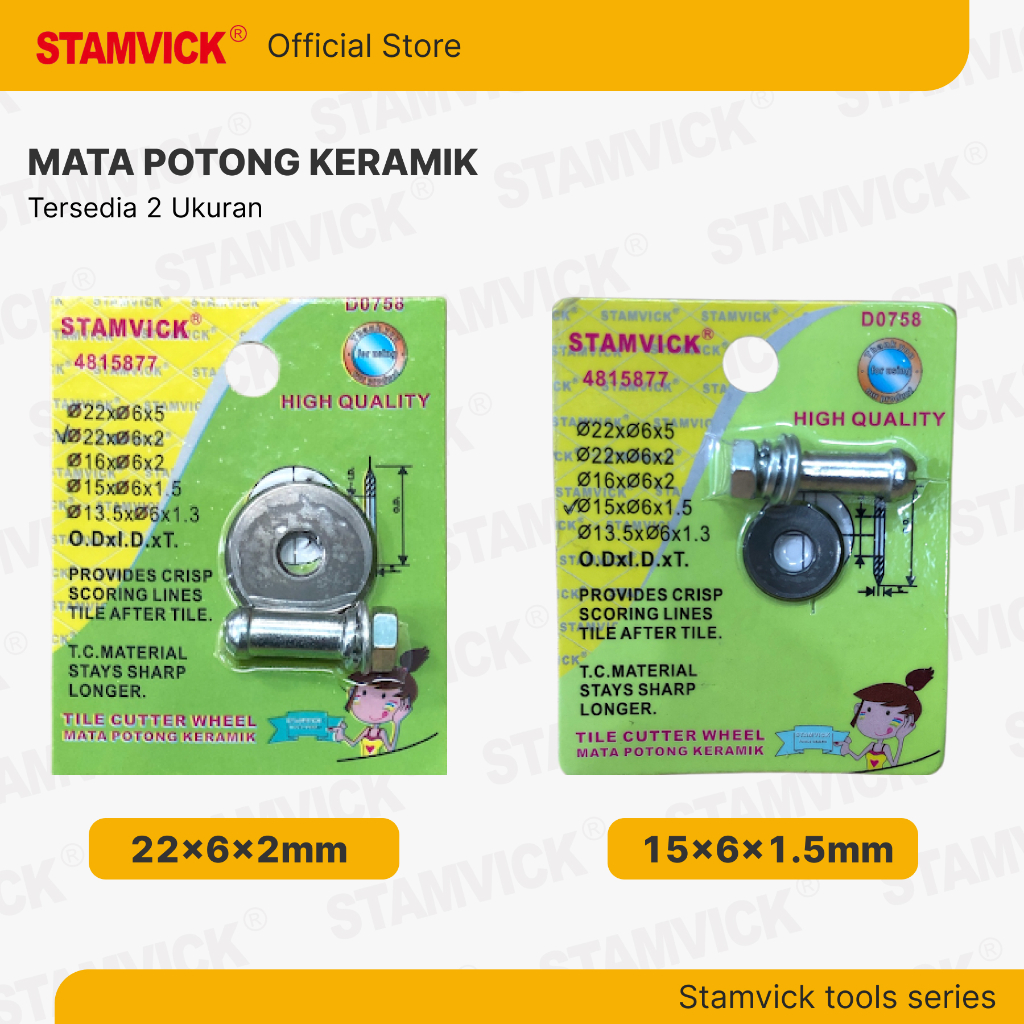 Jual Mata Pisau Tile Cutter Stamvick Ukuran 15 x 6 x 1.5mm & 22 x 6 x ...